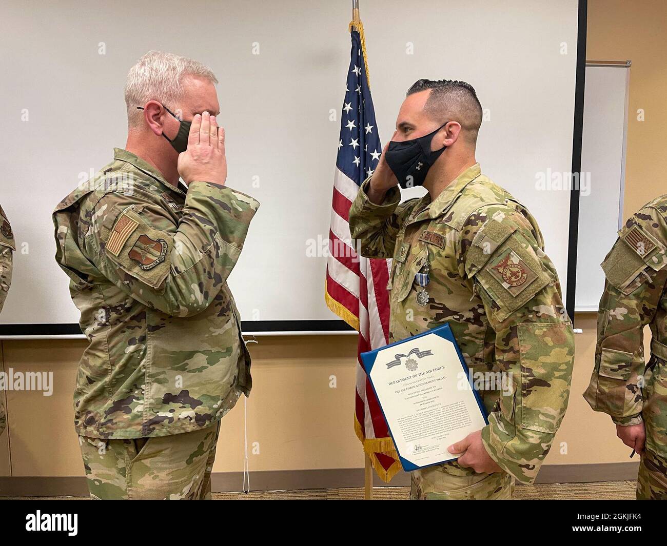 Col. Carl Magnusson, 914th Air Refueling Wing commander, returns a ...