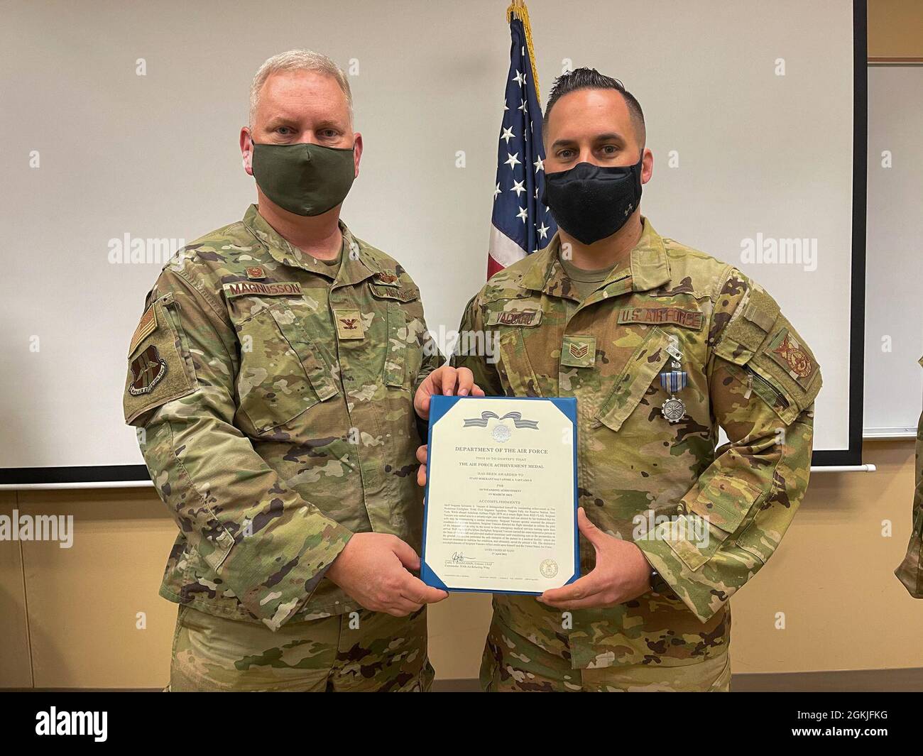 Col. Carl Magnusson, 914th Air Refueling Wing commander, poses next to ...