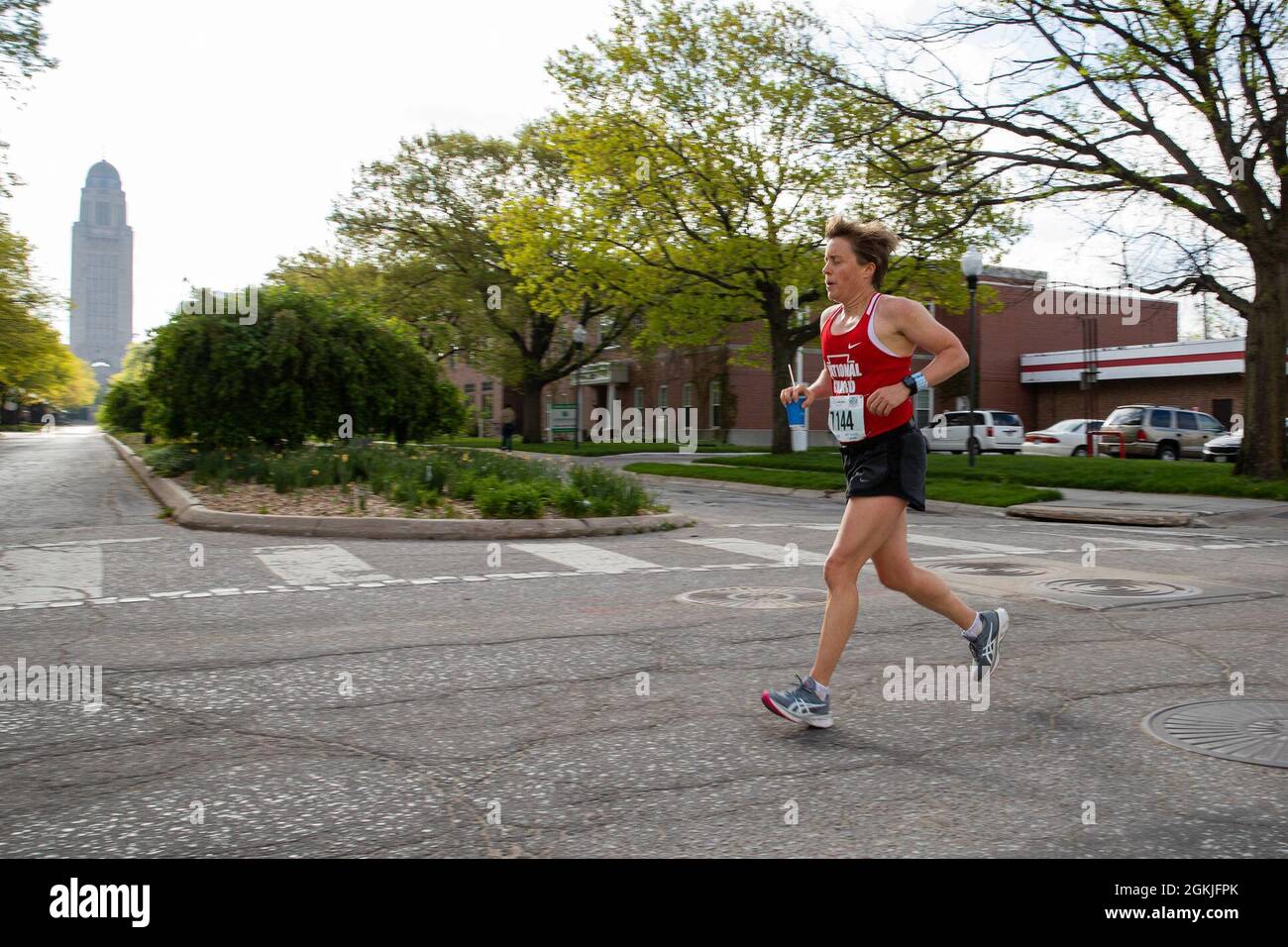 Lt. Col. Deborah Fisher runs in the Lincoln Marathon in Lincoln ...
