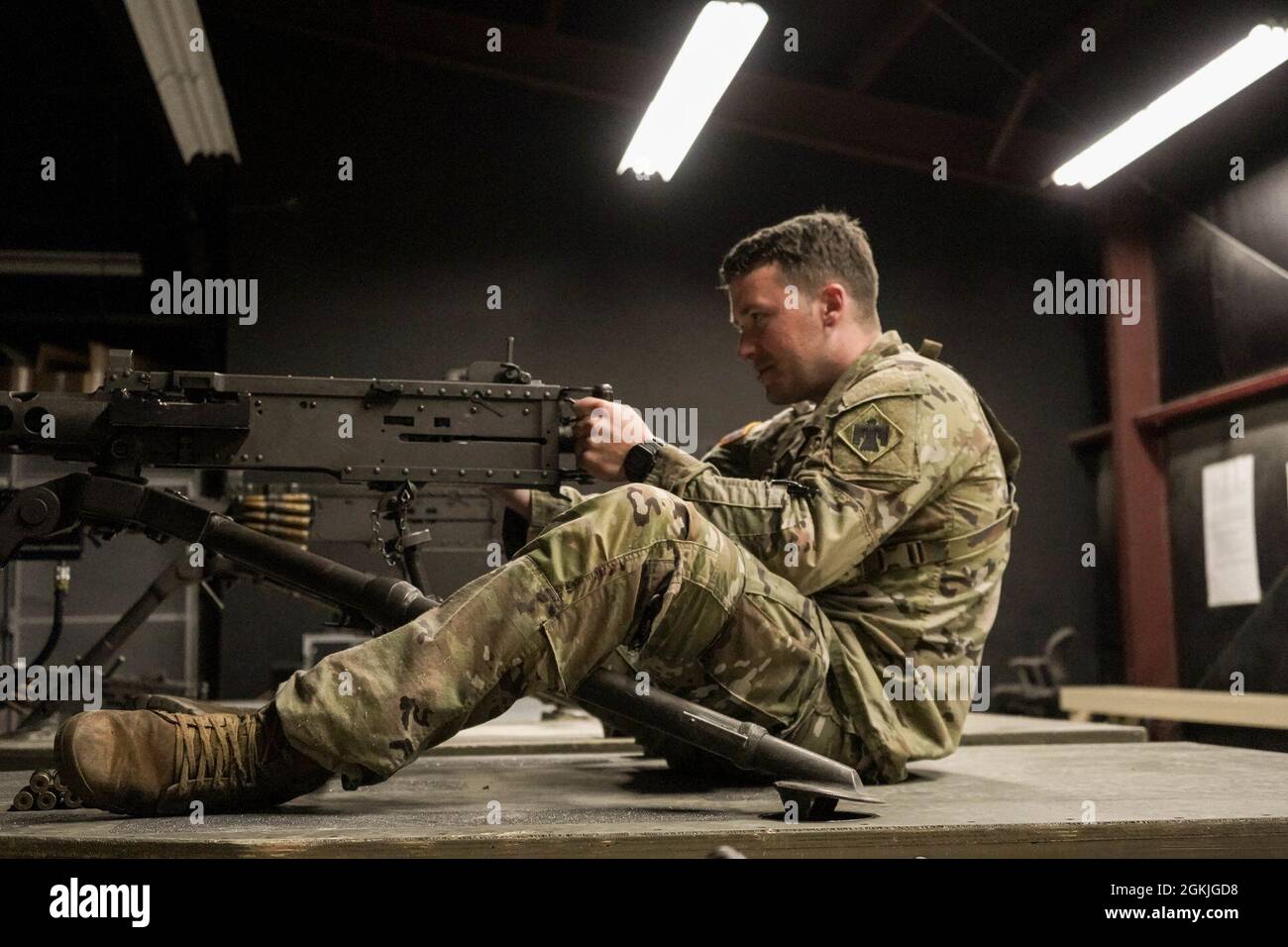 Cpl. Ryan Bozell conducts the Engangement Skills Trainer during the ...