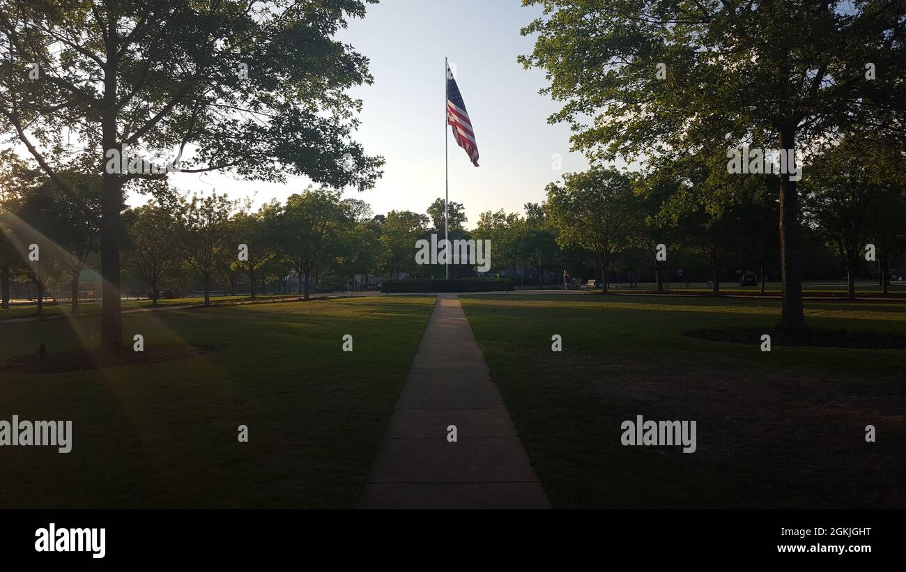 An American flag in a courtyard Stock Photo - Alamy