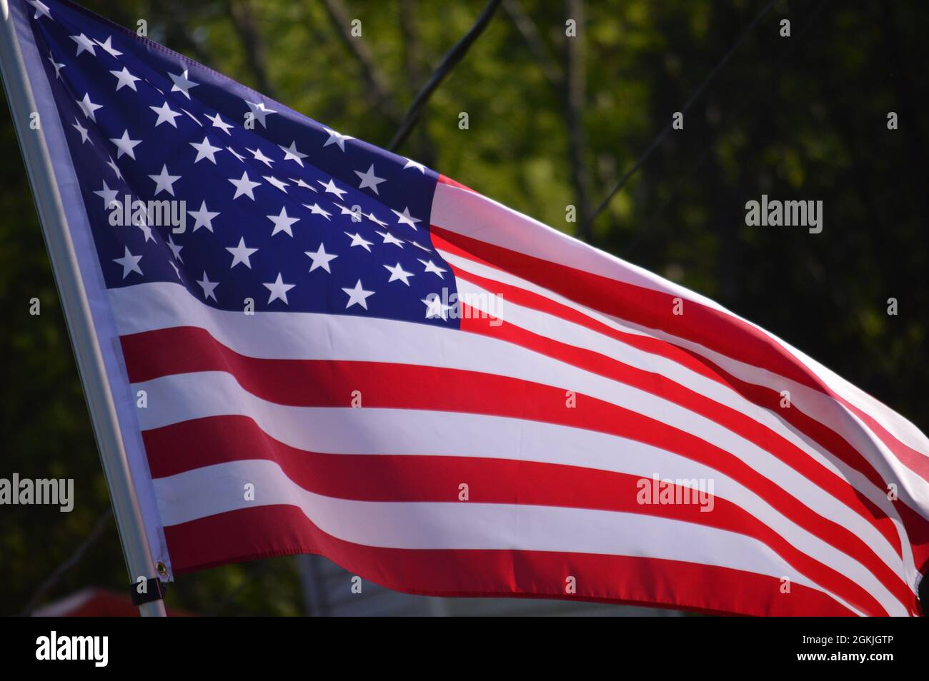 American flag flapping Stock Photo - Alamy