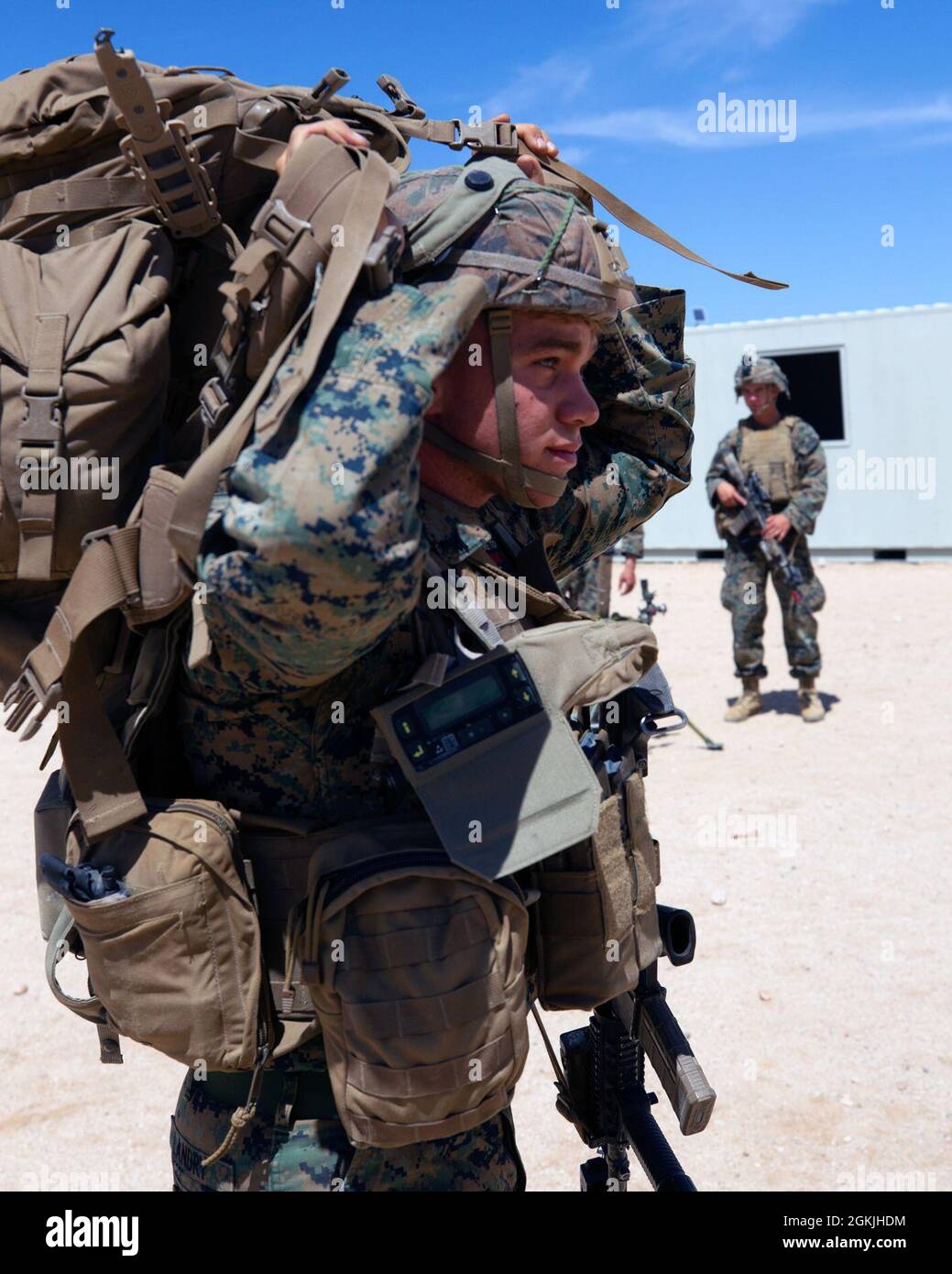U.S. Marine mortarman Lance Corporal Dylan Lander with 3rd Battalion ...