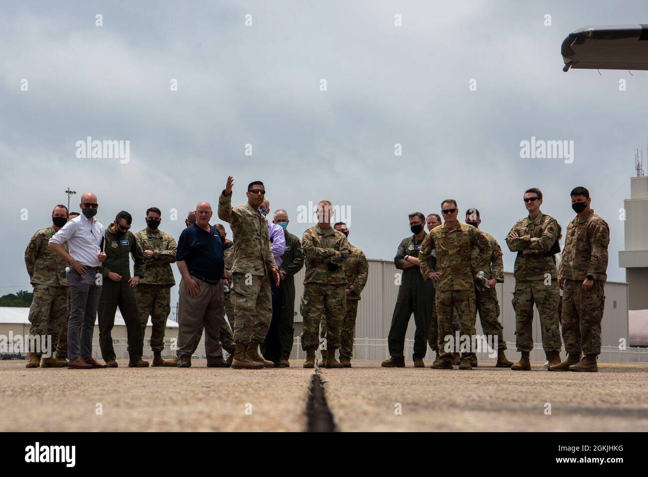 U.S. Air Force Gen. Mark Kelly, commander of Air Combat Command, middle ...