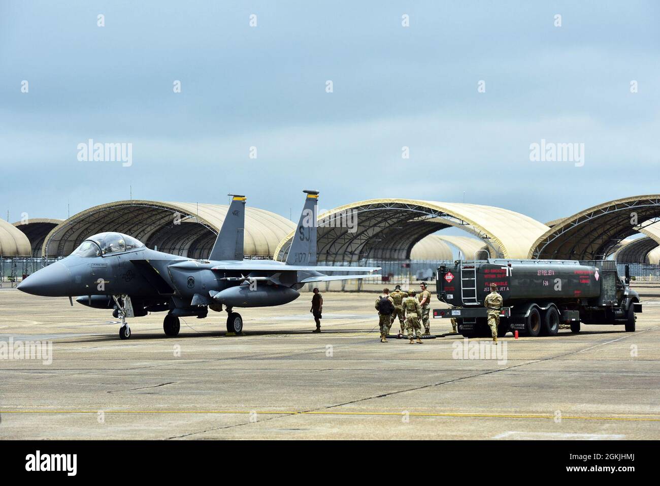An F-15E Strike Eagle assigned to the 4th Fighter Wing is refueled at ...