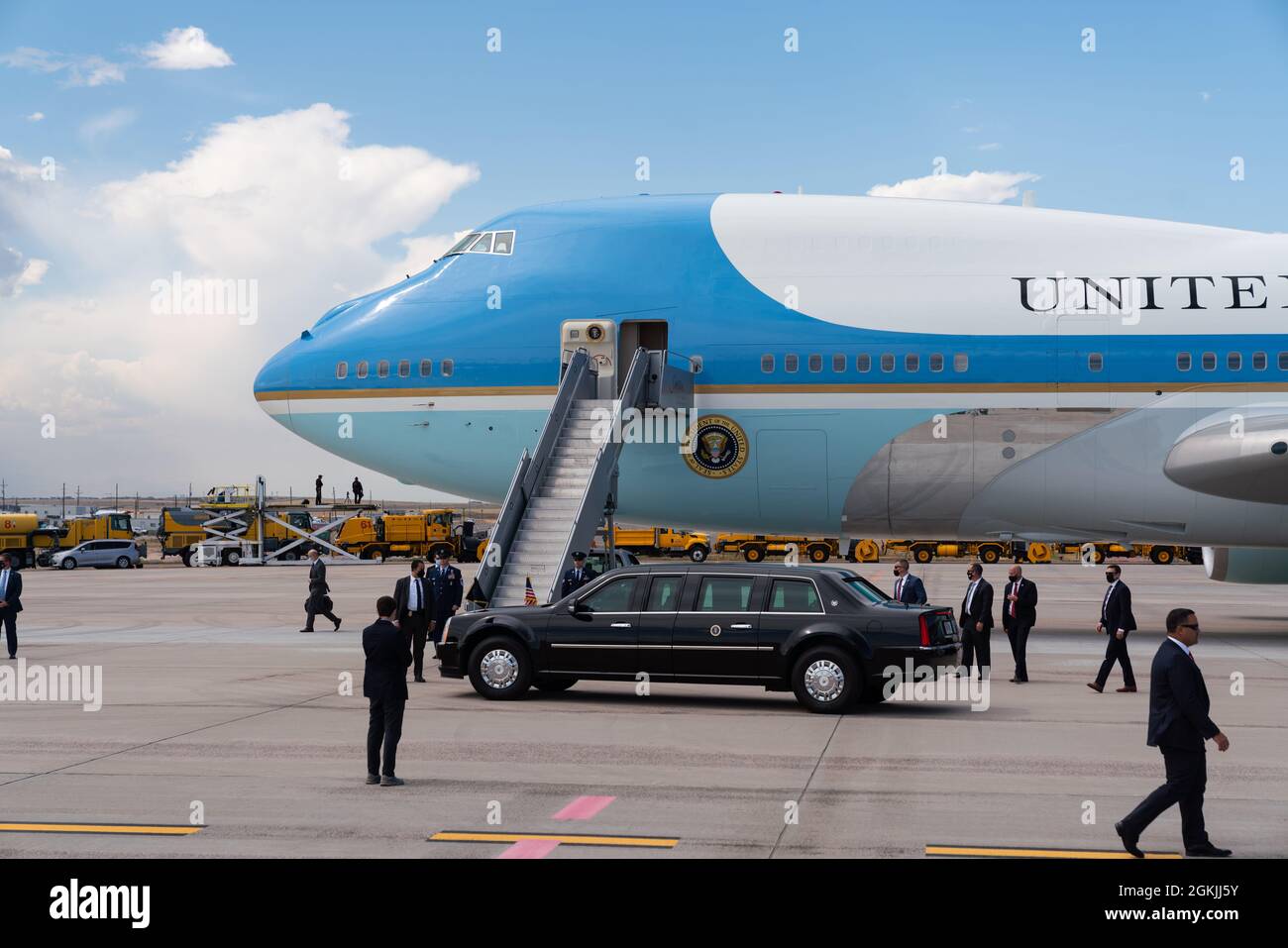 Denver, United States. 14th Sep, 2021. President Joe Biden's limo moves ...