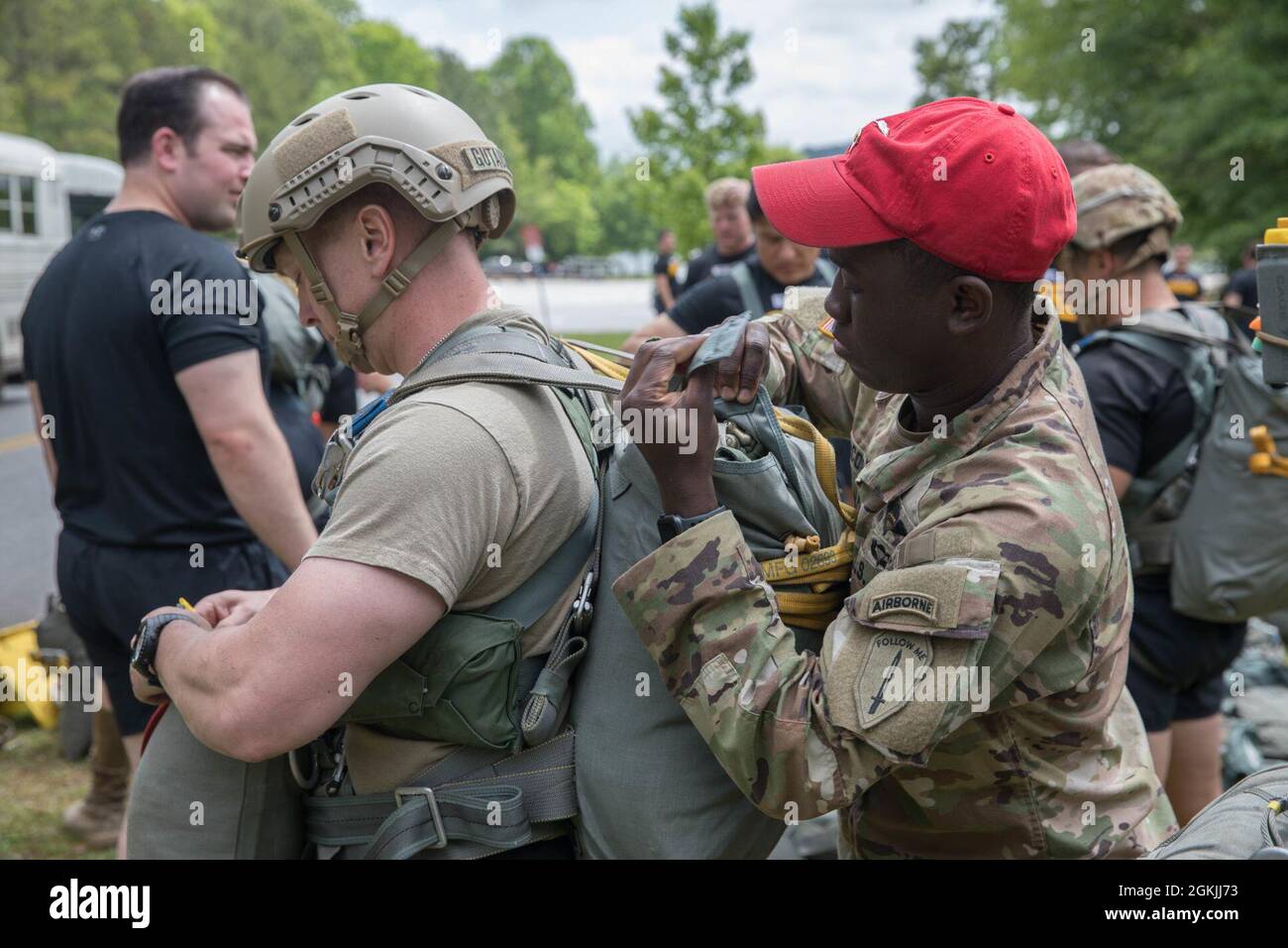 A U.S. Army Airborne Rigger, assigned to the 507th Parachute Infantry ...