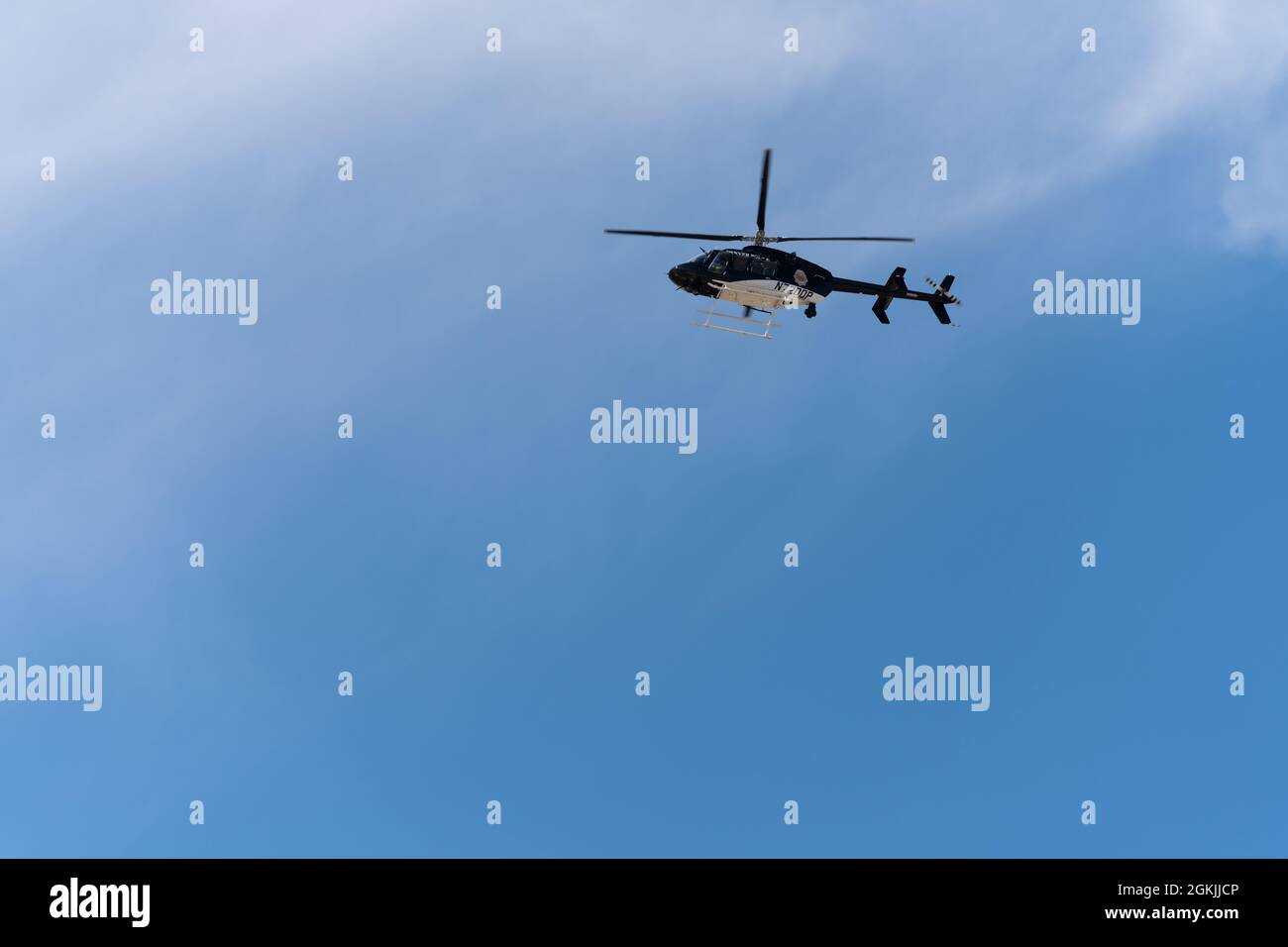 Denver, United States. 14th Sep, 2021. A Denver police helicopter ...