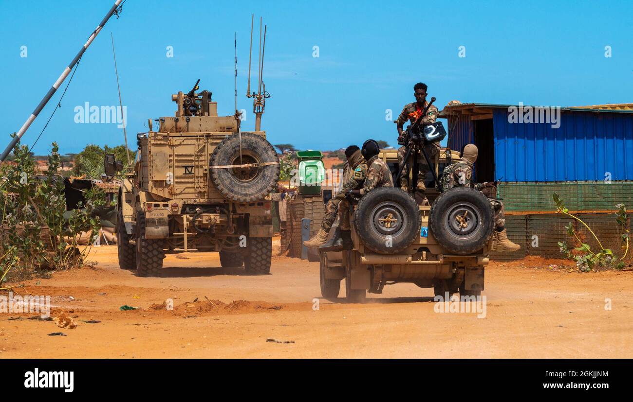 U.S. forces practice convoy training with the Danab Brigade in Somalia ...
