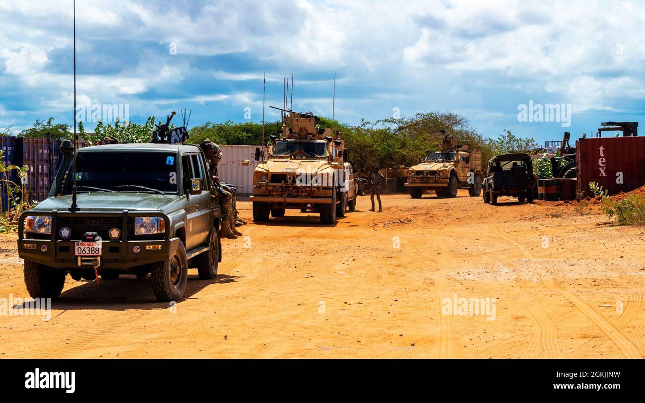 U.S. forces practice convoy training with the Danab Brigade in Somalia ...