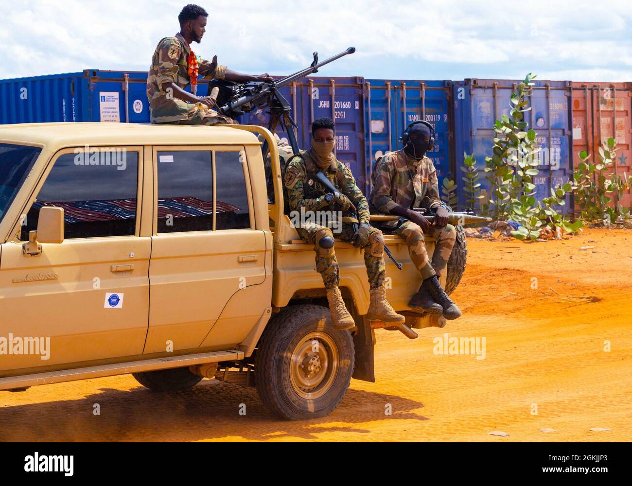 U.S. forces practice convoy training with the Danab Brigade in Somalia ...
