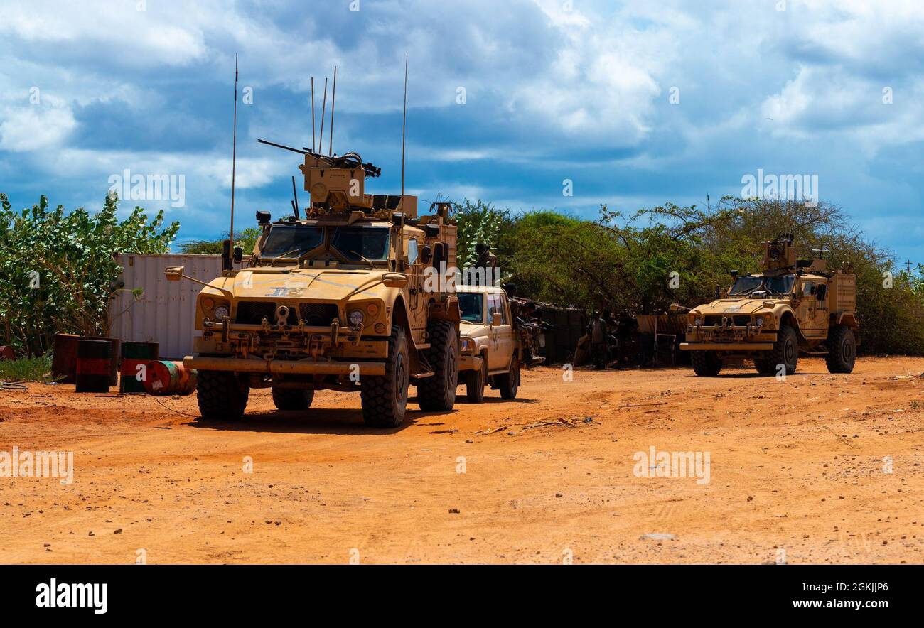 U.S. forces practice convoy training with the Danab Brigade in Somalia ...