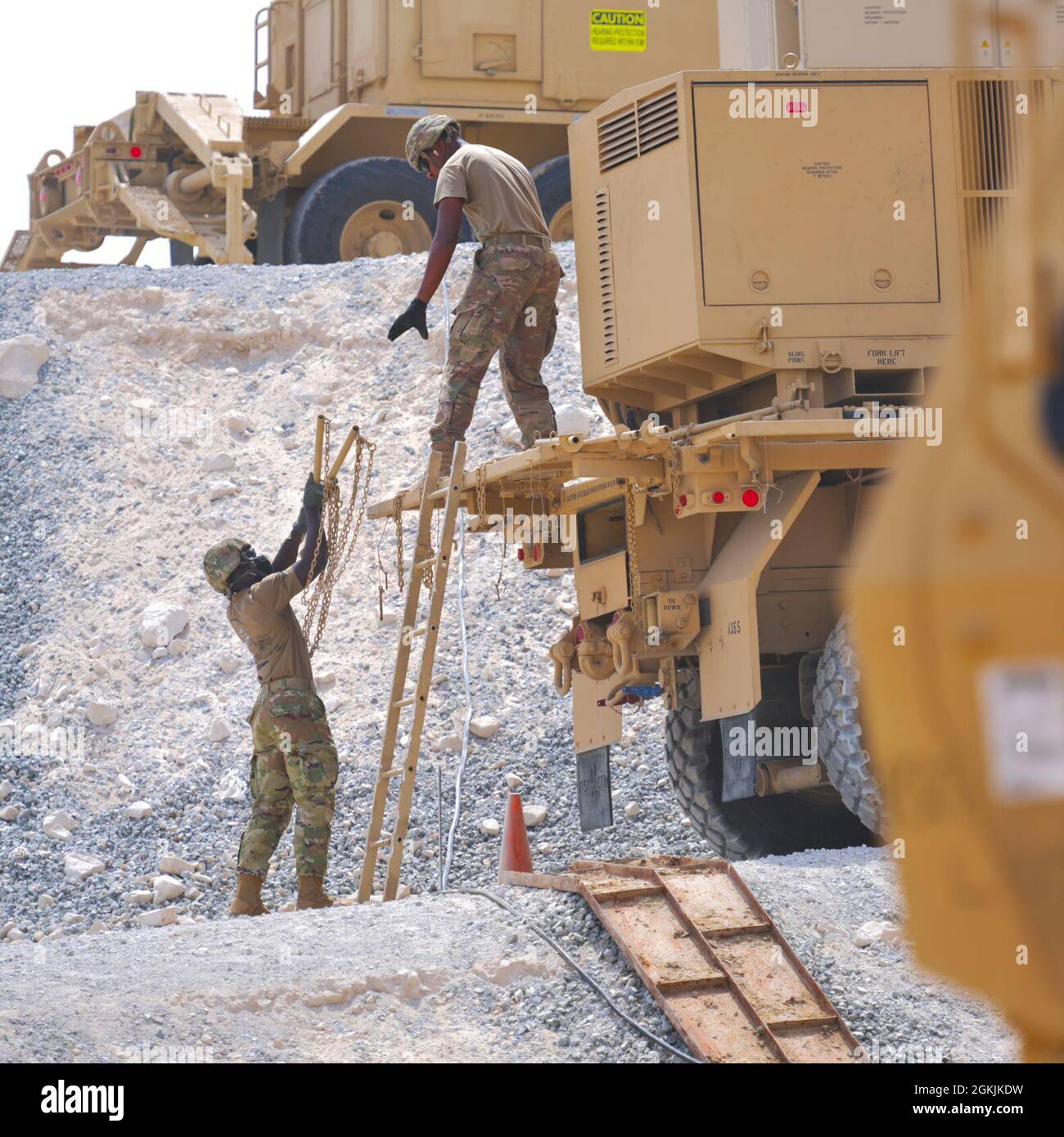 U.S. Army Soldiers of Alpha Battery, 5-52 Air Defense Artillery ...