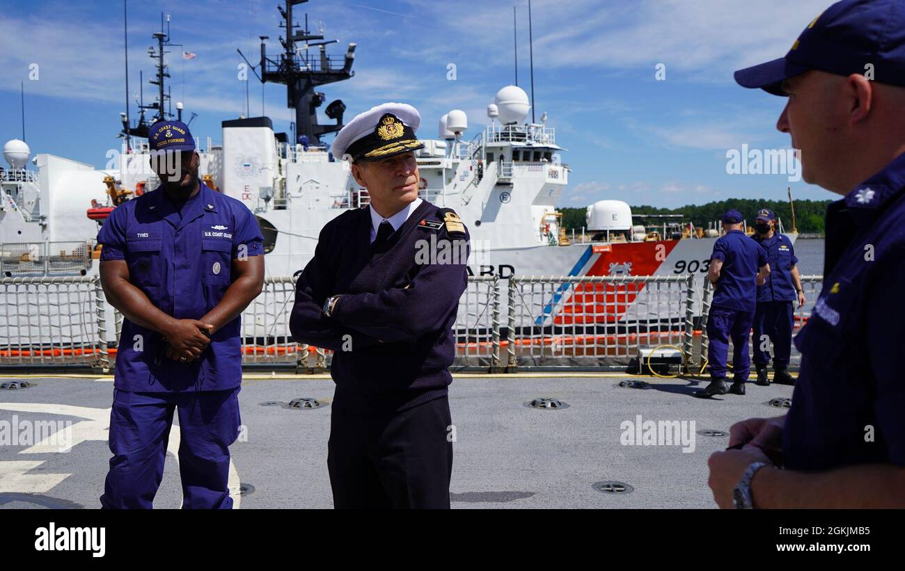 Rear Adm. Martin La Cour-Andersen, incoming commander of Joint Arctic Command stands on the ...