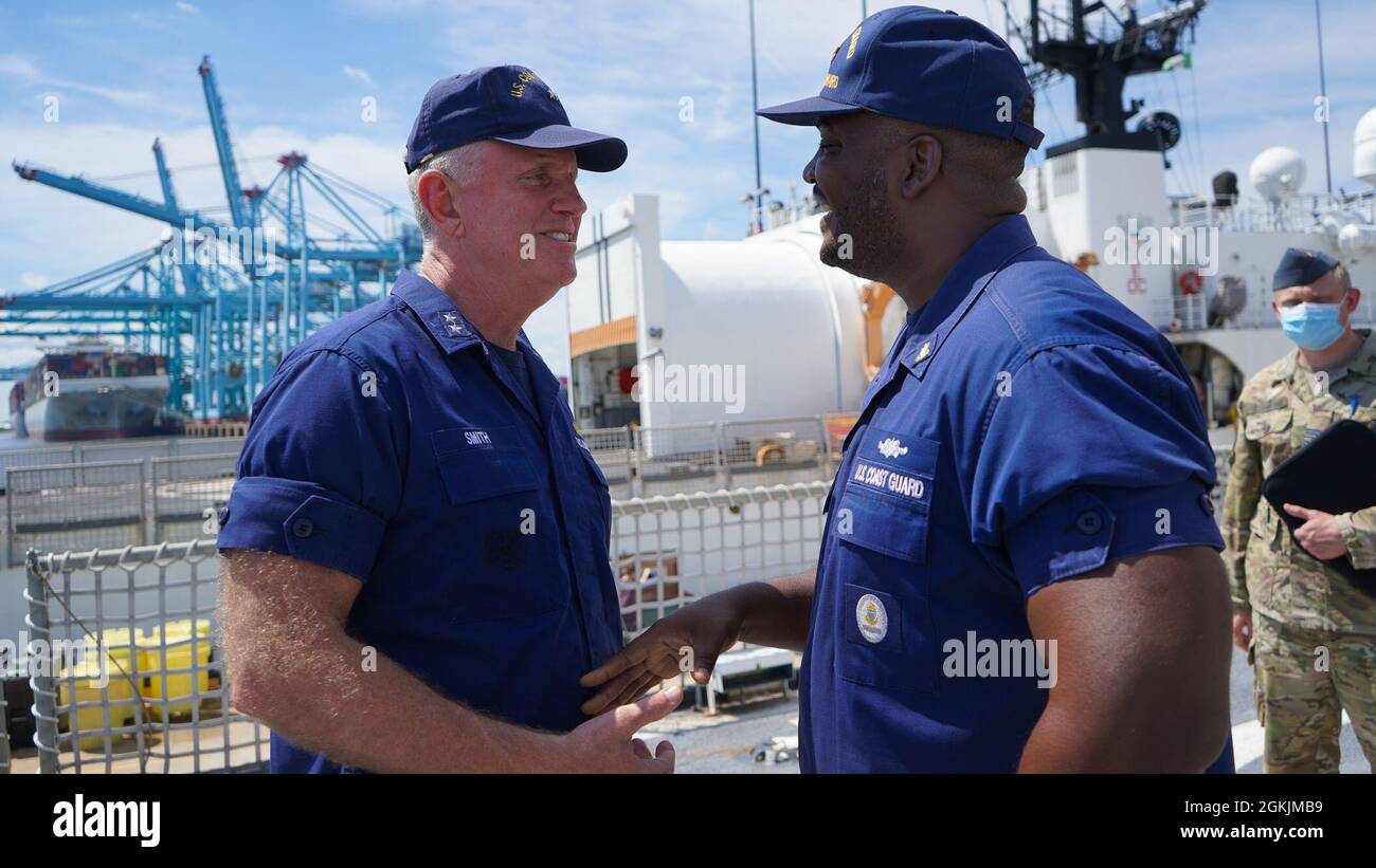 Rear Adm. Keith Smith, Atlantic Area Deputy Commander, shares a laugh ...