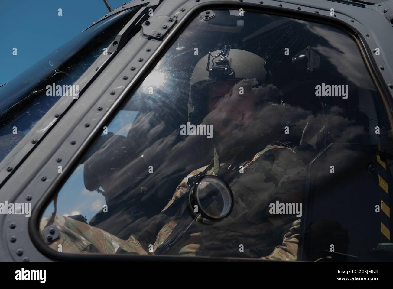 U.S. Air Force Gen. Mark Kelly, commander of Air Combat Command, right ...