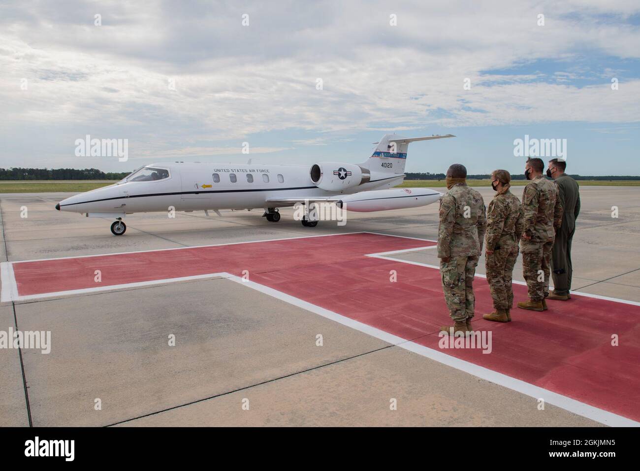U.S. Air Force Moody Leadership greet Gen. Mark Kelly, commander of Air ...