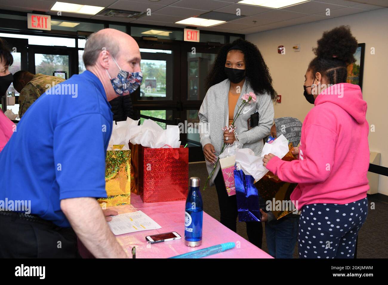 Paul Daddario, an Airman and Family Readiness Center volunteer, speaks ...