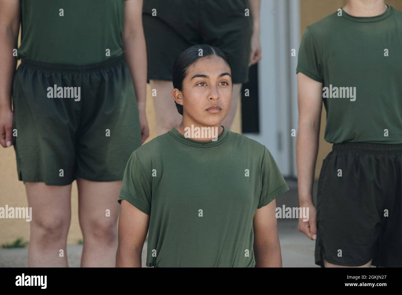 U.S. Marine Corps Pvt. Emily Zamudio with Platoon 3241, Lima Company ...