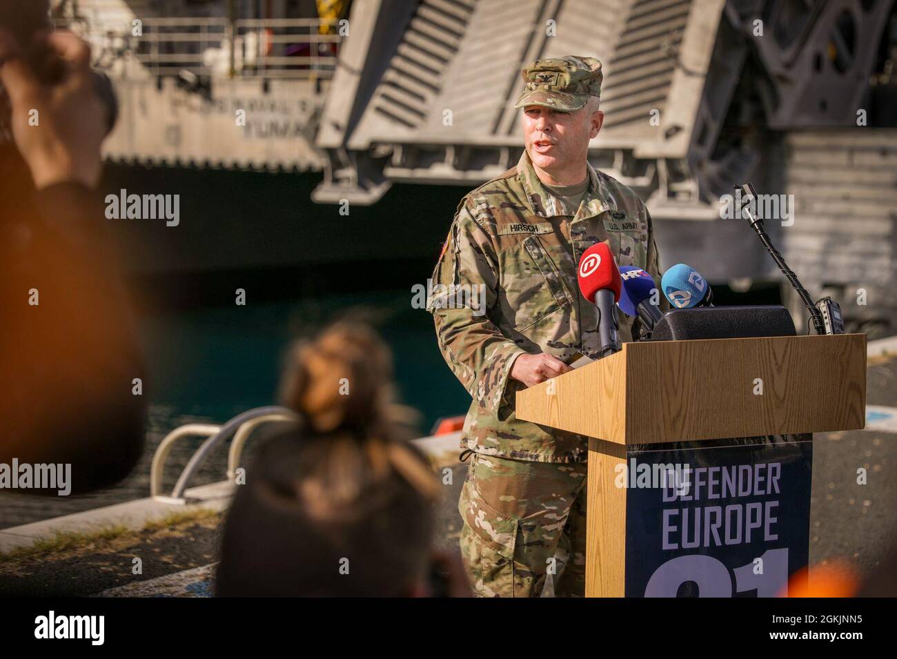 Col. Joshua Hirsch, the commander of the 598th Transportation Brigade ...