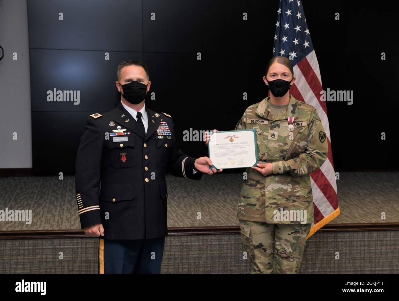 U.S. Army Staff Sgt. Moranda DeSpain received the Meritorious Service ...