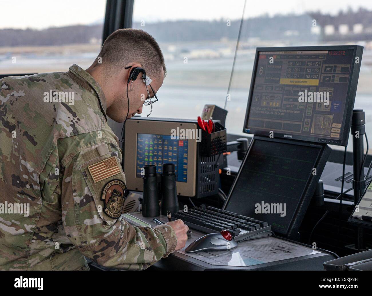 U.S. Air Force Tech. Sgt. Dylan Edney, an air traffic controller ...