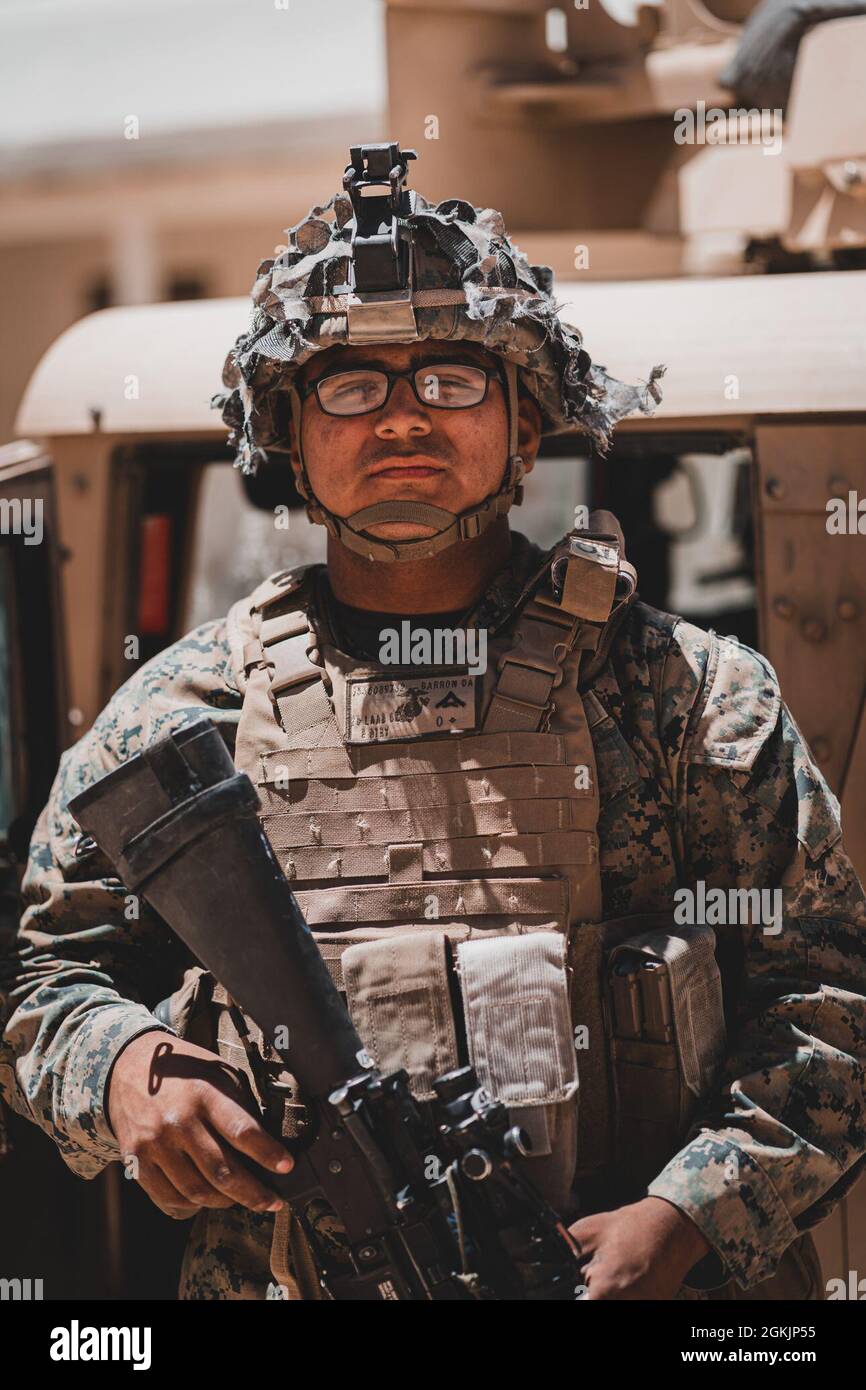 U.S. Marine Corps Lance Cpl. Darren A. Barron, low altitude air defense ...