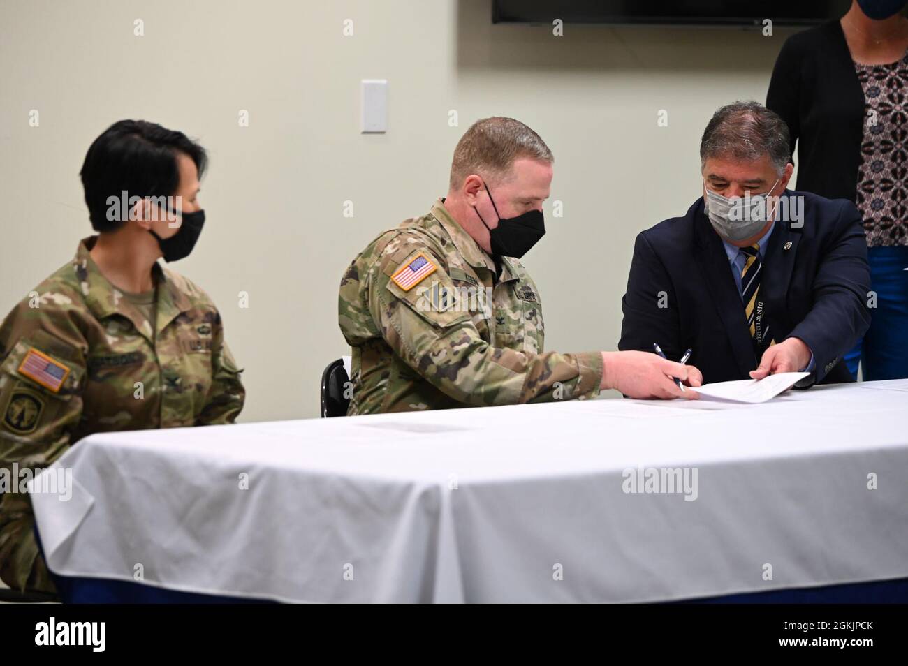 Col. Karin Watson, Fort Lee garrison commander; Col. Roger Keen ...