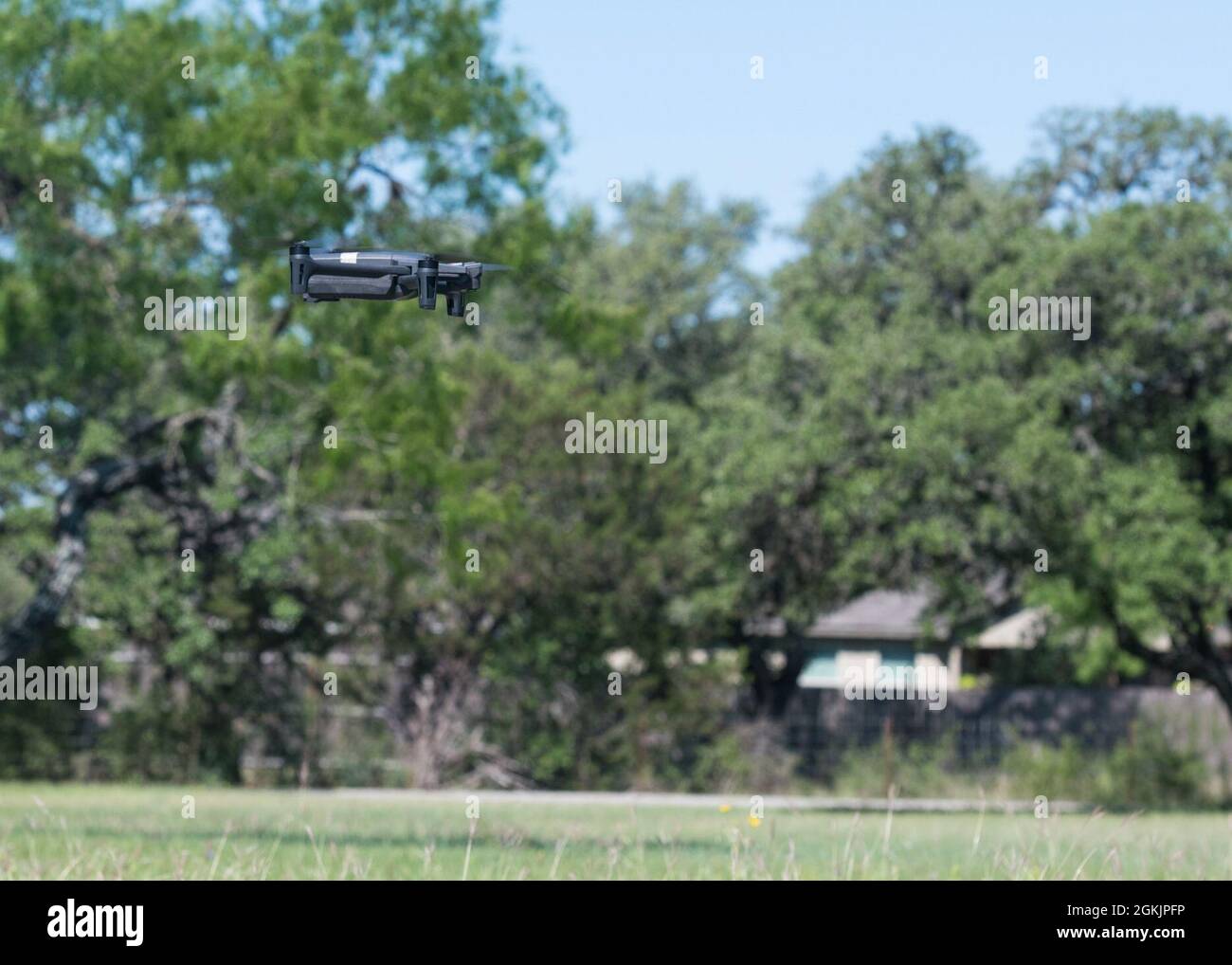 A drone takes flight as members of the Air Force Civil Engineer Center ...
