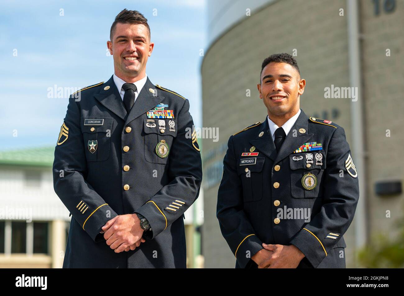 U.S. Army Staff Sgt. Ryan Corcoran, left, and Staff Sgt. Angel Mercado ...