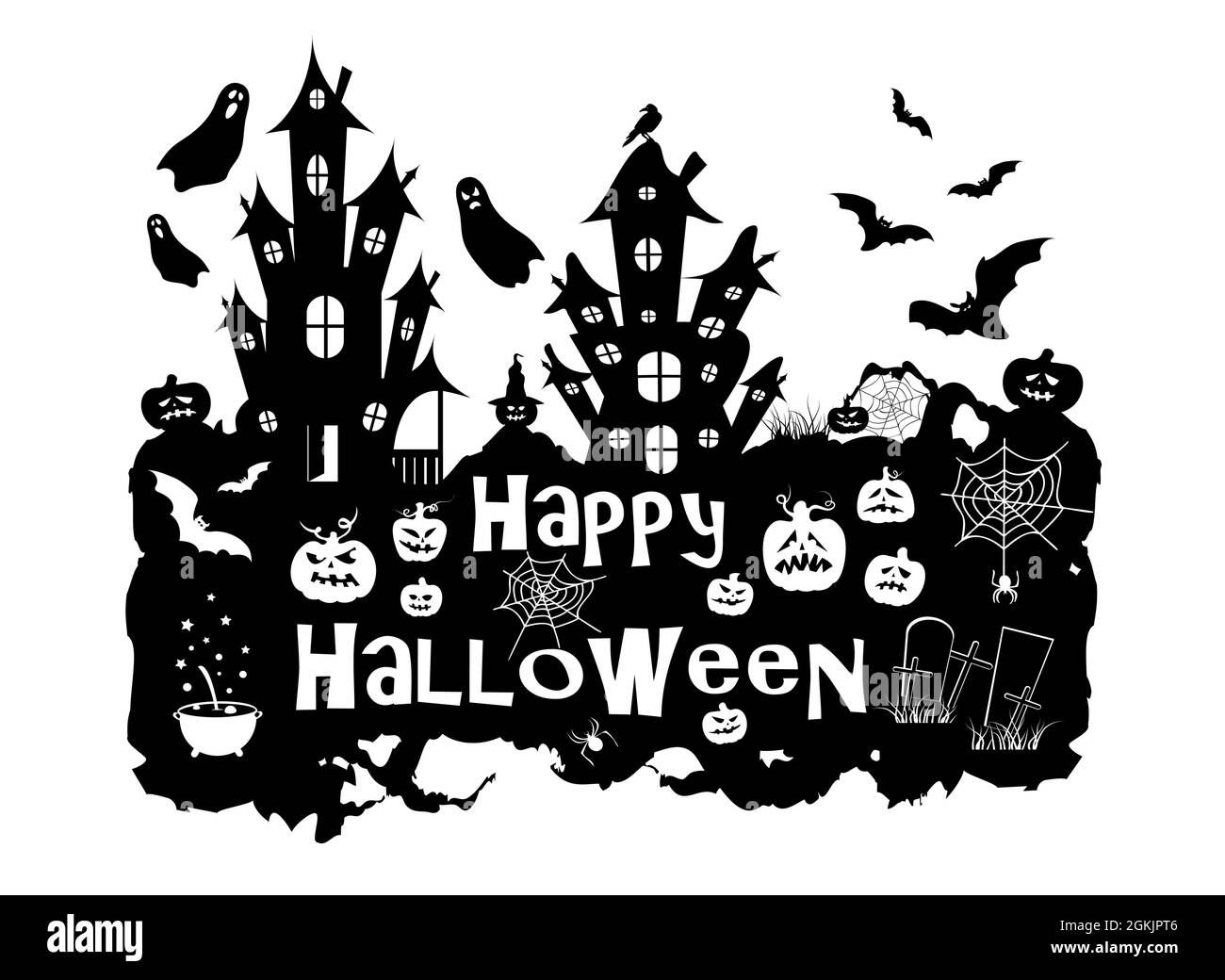 Halloween illustration on white background. Vector illustration Stock ...