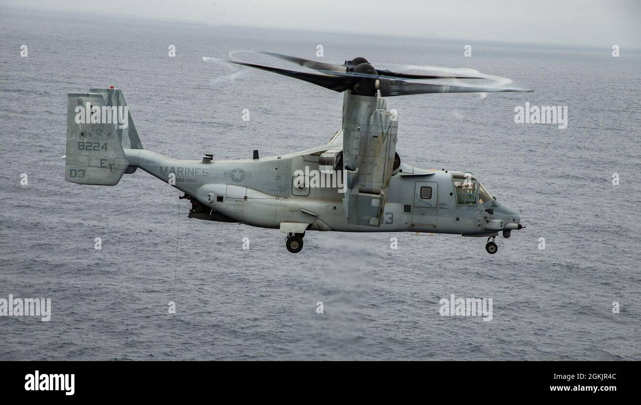 A U.S. Marine Corps MV-22B Osprey assigned to Marine Medium Tiltrotor ...