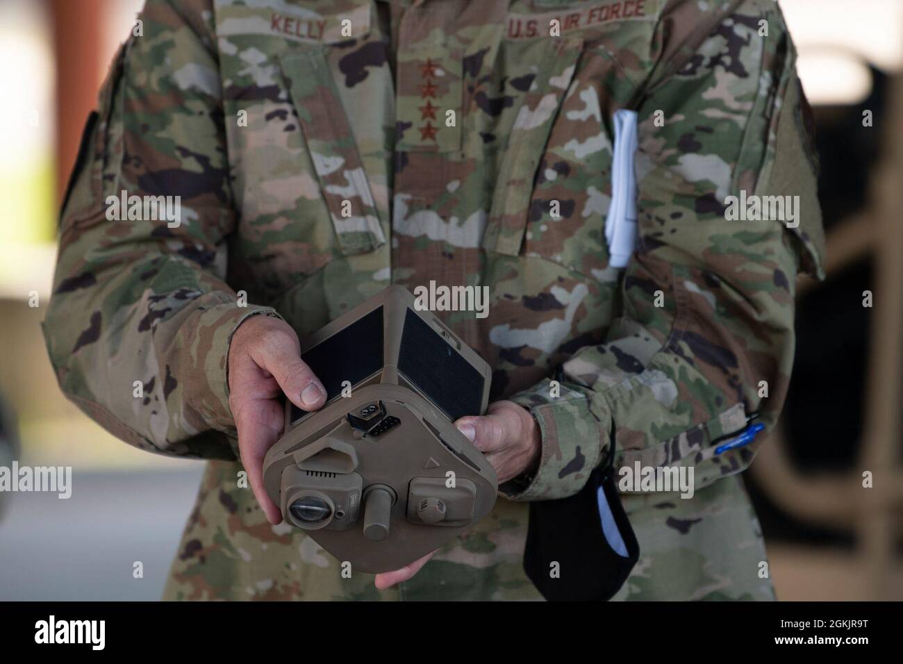 U.S. Air Force Gen. Mark Kelly, commander of Air Combat Command, holds ...