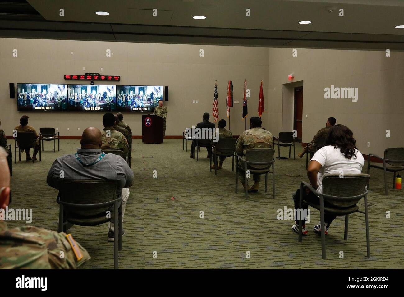 U.S. Army Chaplain (Lt. Col.) Derrick Riggs, speaks to the attendees ...