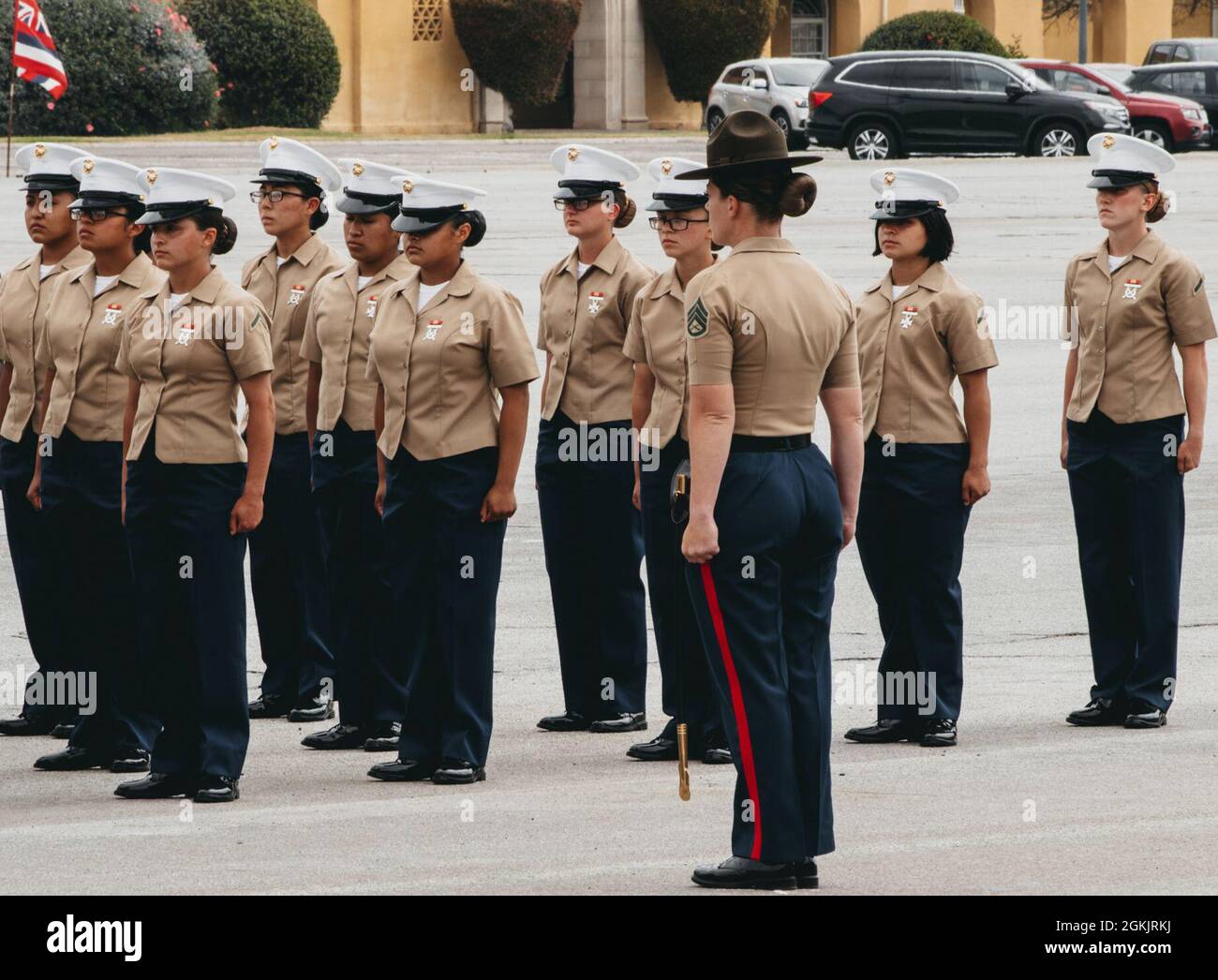 U.S. Marine Corps Staff Sgt. Amber Staroscik, a senior drill instructor ...