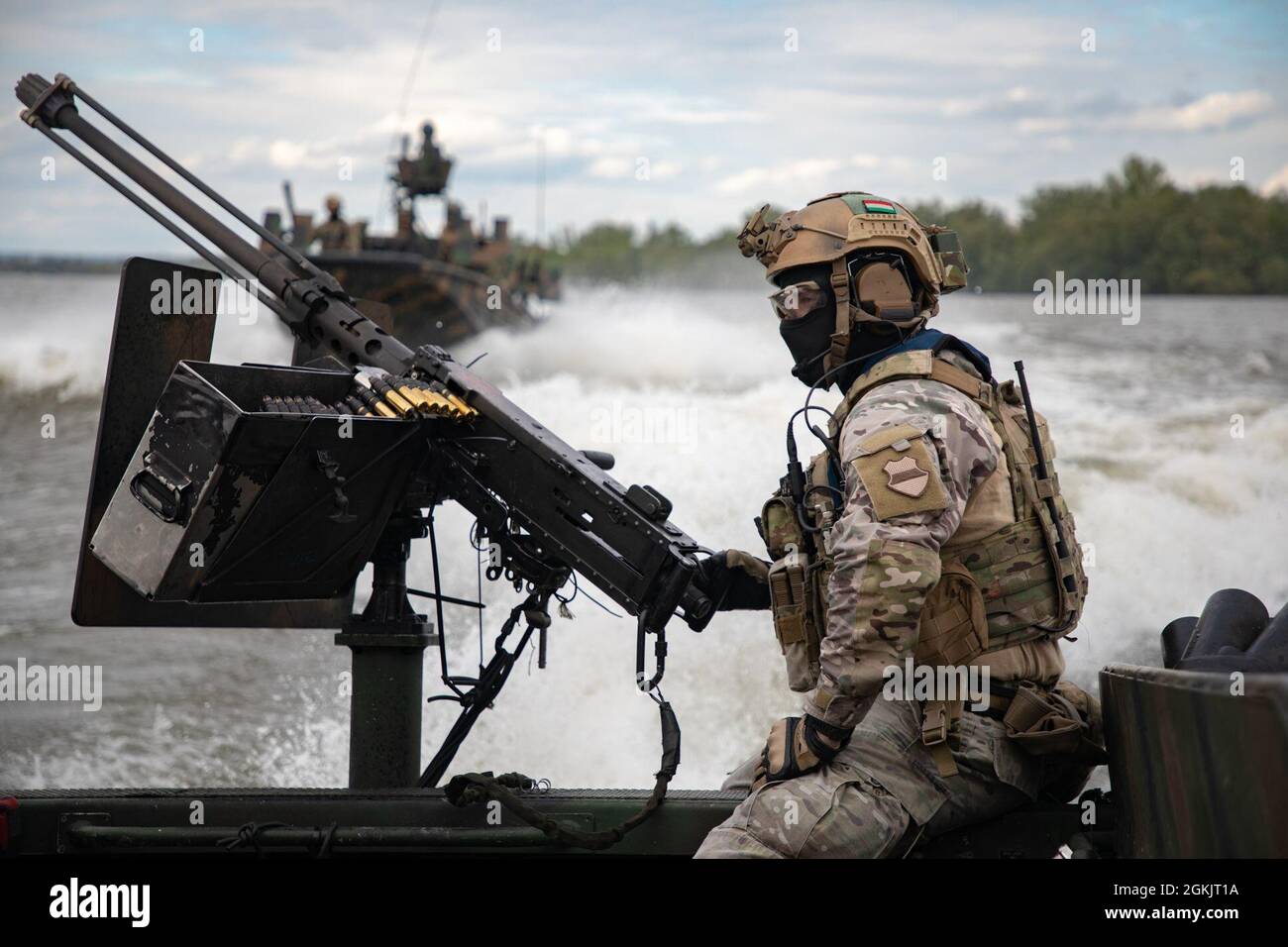 A Hungarian Special Operations Forces operator conducts training during ...