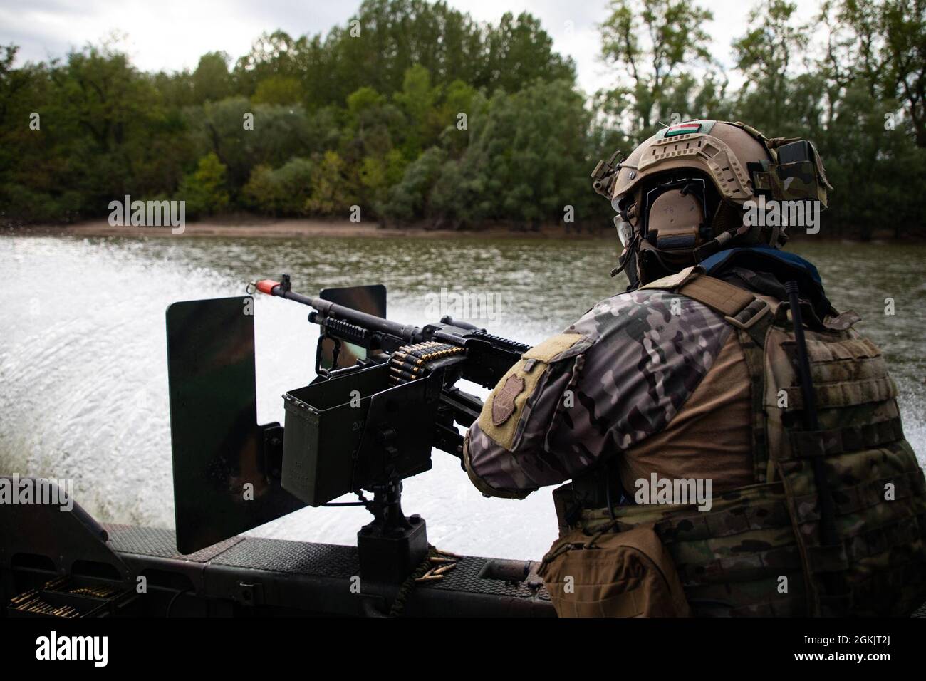 A Hungarian Special Operations Forces operator conducts training during ...