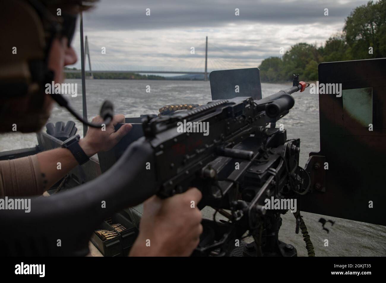 A Naval Special Warfare operator conducts training during an ...