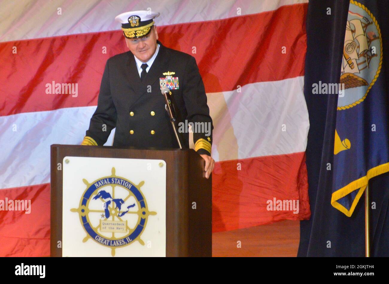 GREAT LAKES, Il. (May 7, 2021) Rear Adm. Charles Rock, commander, Navy ...