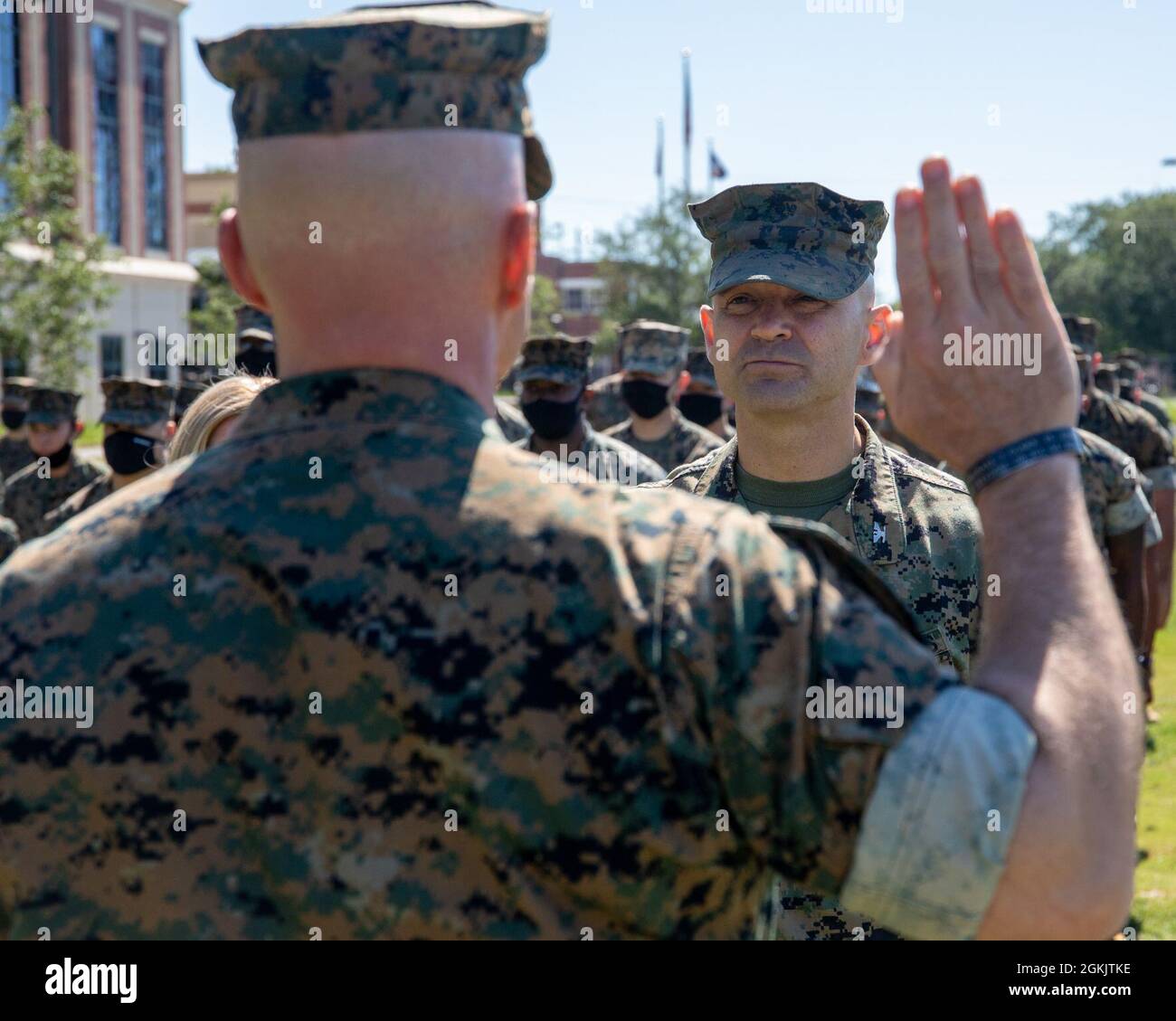 Col. Jason Burkett, manpower officer for Headquarters Battalion, Marine ...