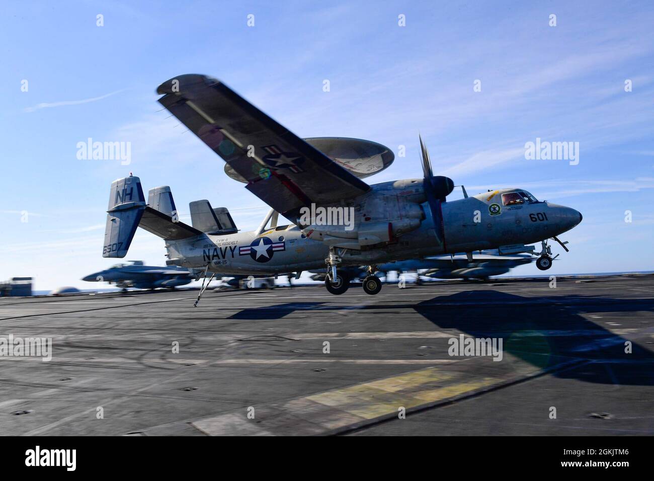 An E-2C Hawkeye, assigned to the “Liberty Bells” of Airborne Command ...