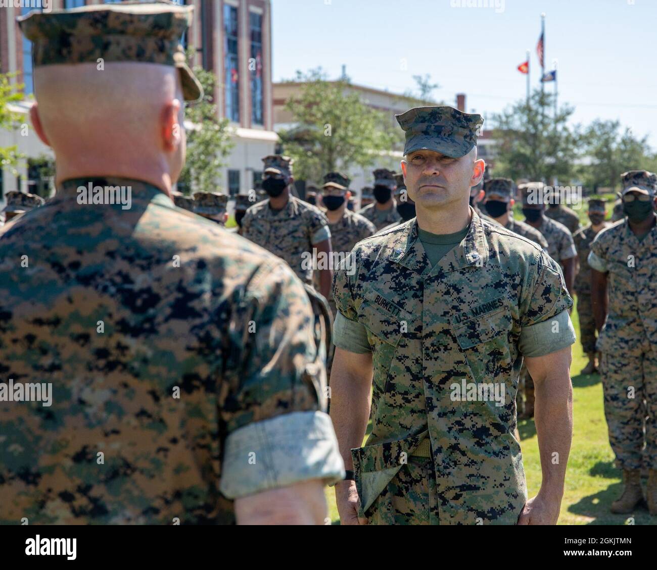 Col. Jason Burkett, manpower officer for Headquarters Battalion, Marine ...