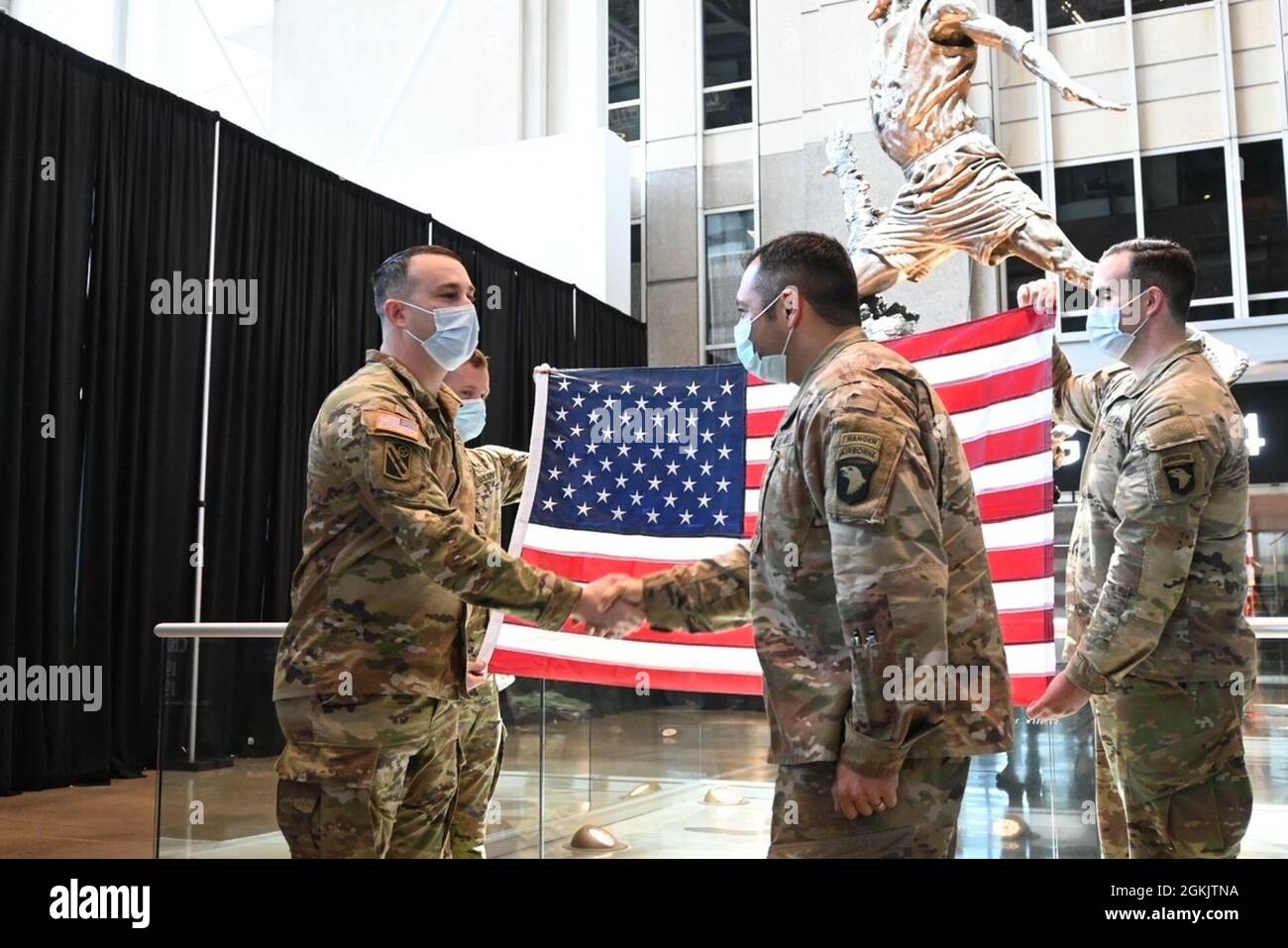 U.S. Army Lt. Col. Derek Di Bello, right, the Commander of 426th ...