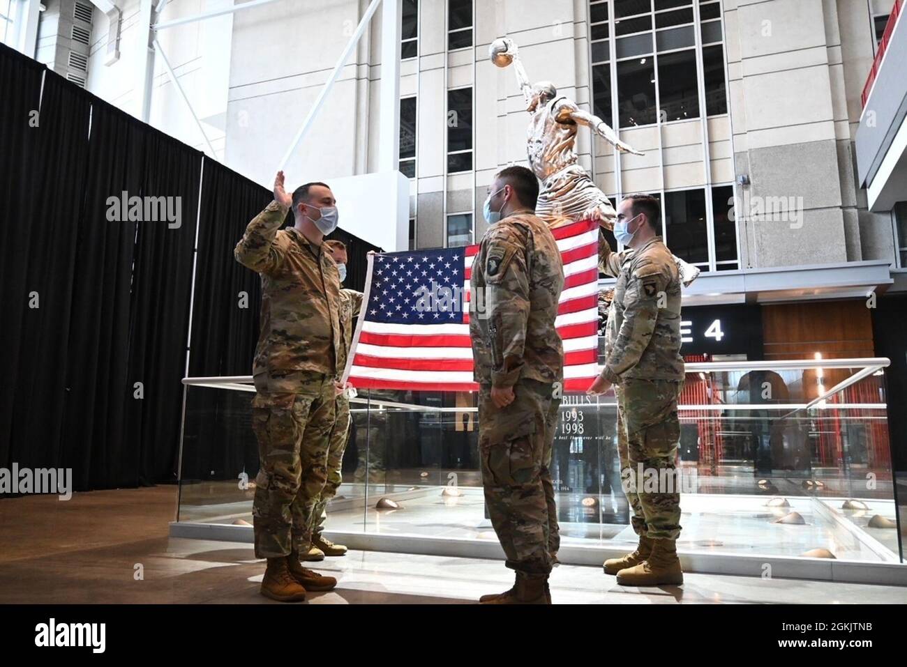 U.S. Army Lt. Col. Derek Di Bello, right, the Commander of 426th ...