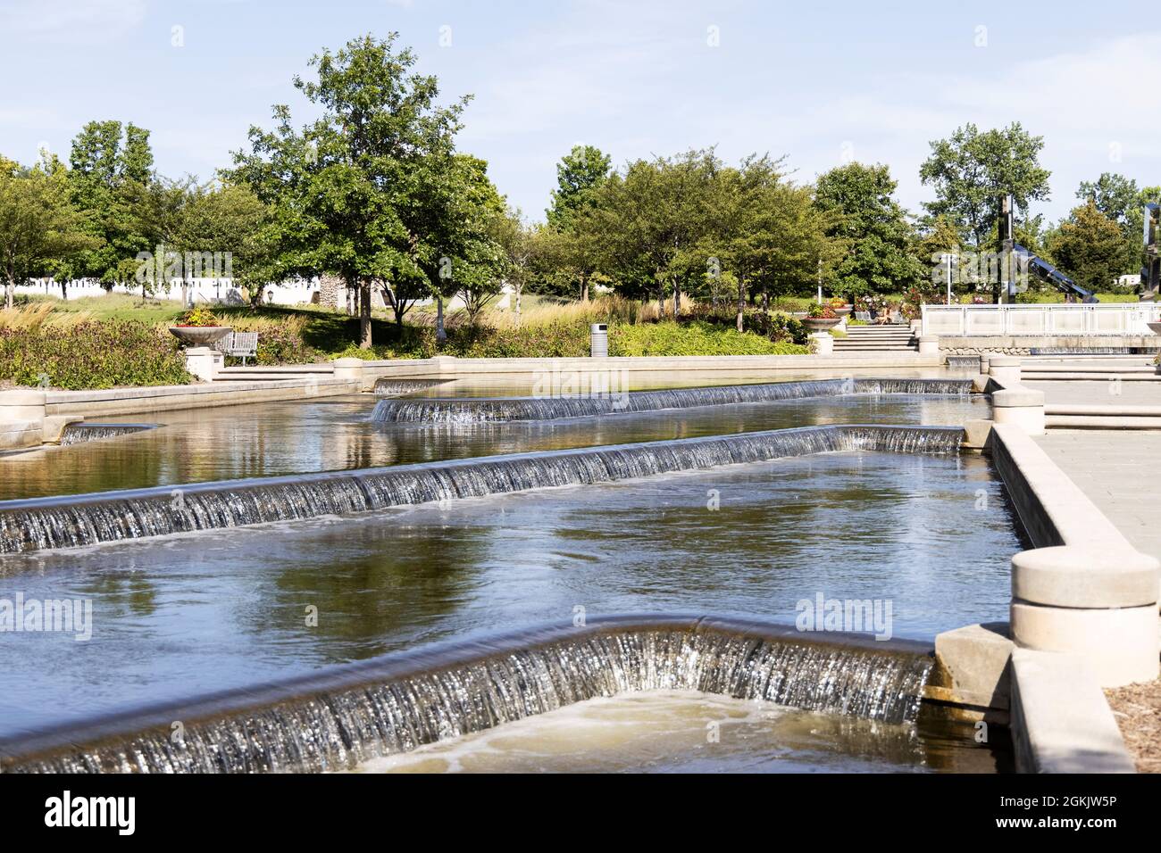 A canal from the St. Joseph River flows through the Riverwalk at ...