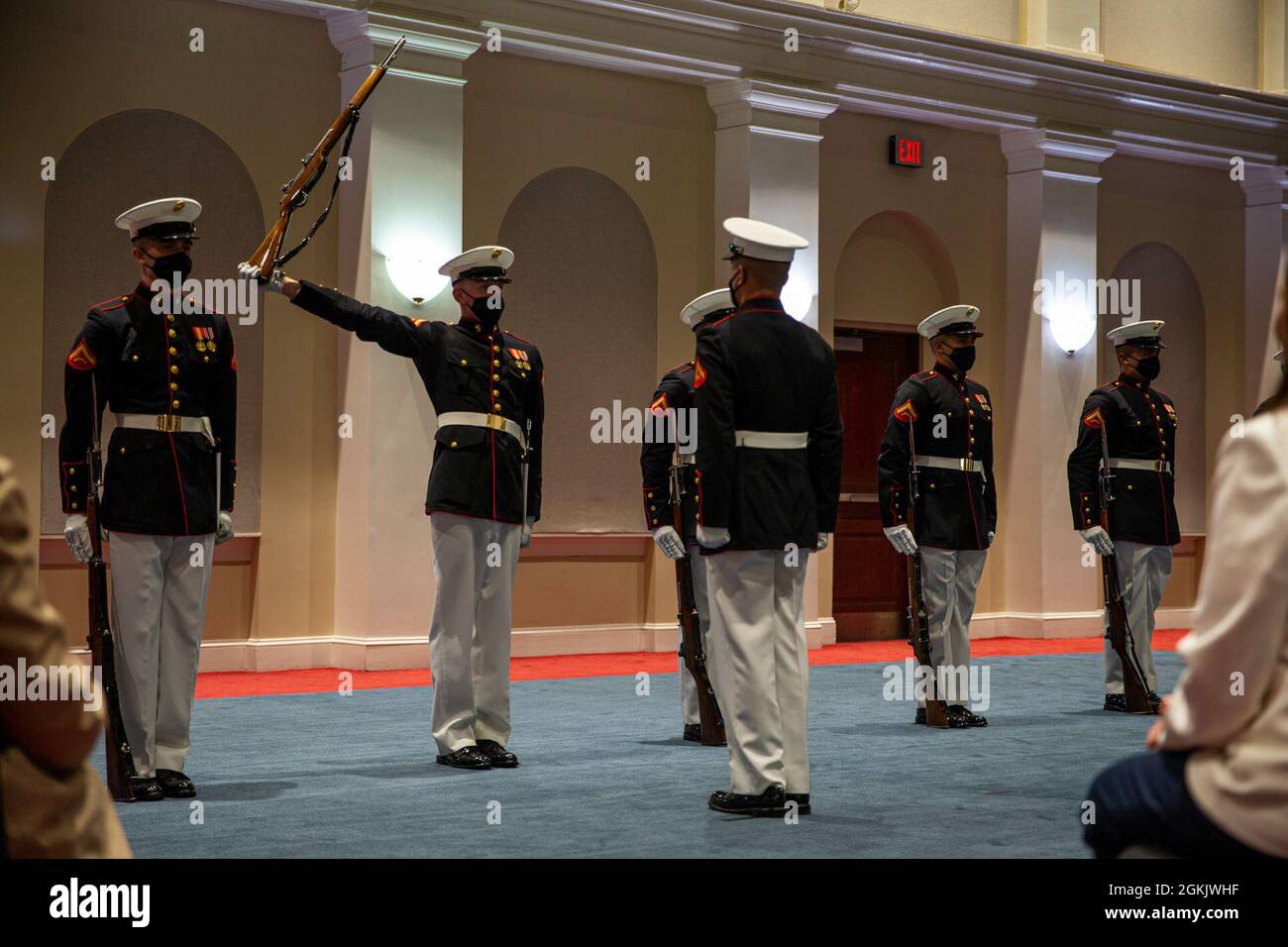 Lance Cpl. Tyler Ness, rifleman, Silent Drill Platoon, prepares for a ...