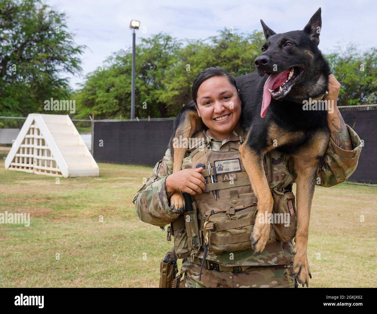 Staff Sgt. Alexis Fierro and Batman, 647th Security Forces military ...