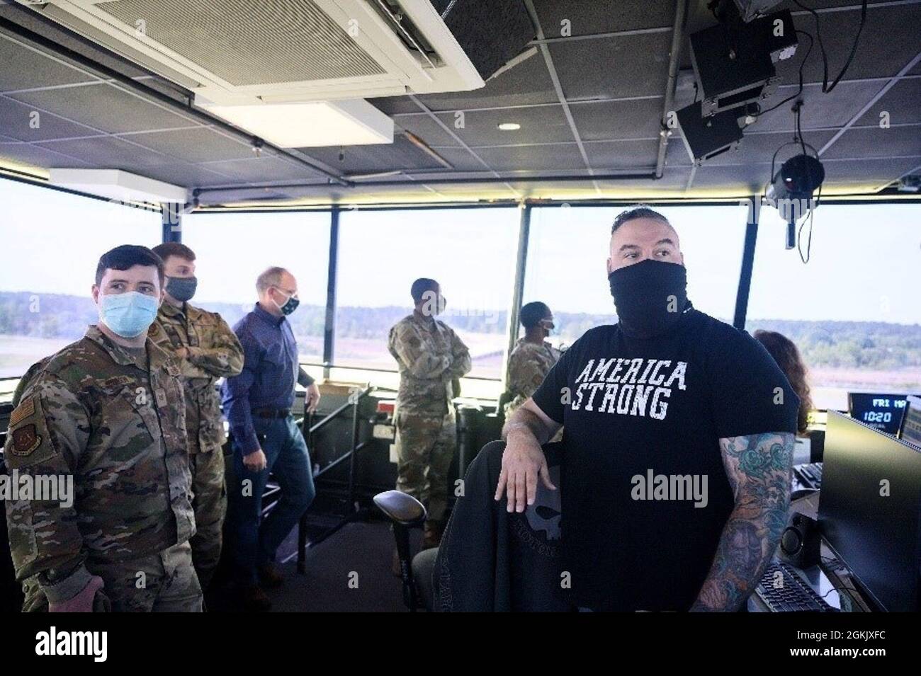 Airmen of the 633d Air Base Wing command post tour an air traffic ...