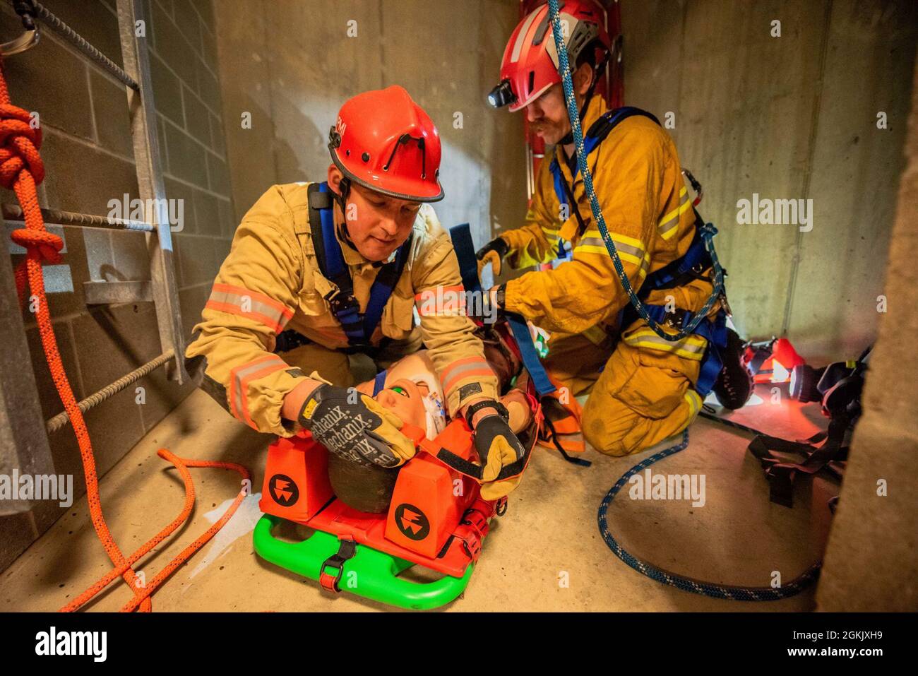 Fort McCoy firefighters complete a rope and confined space scenario May ...