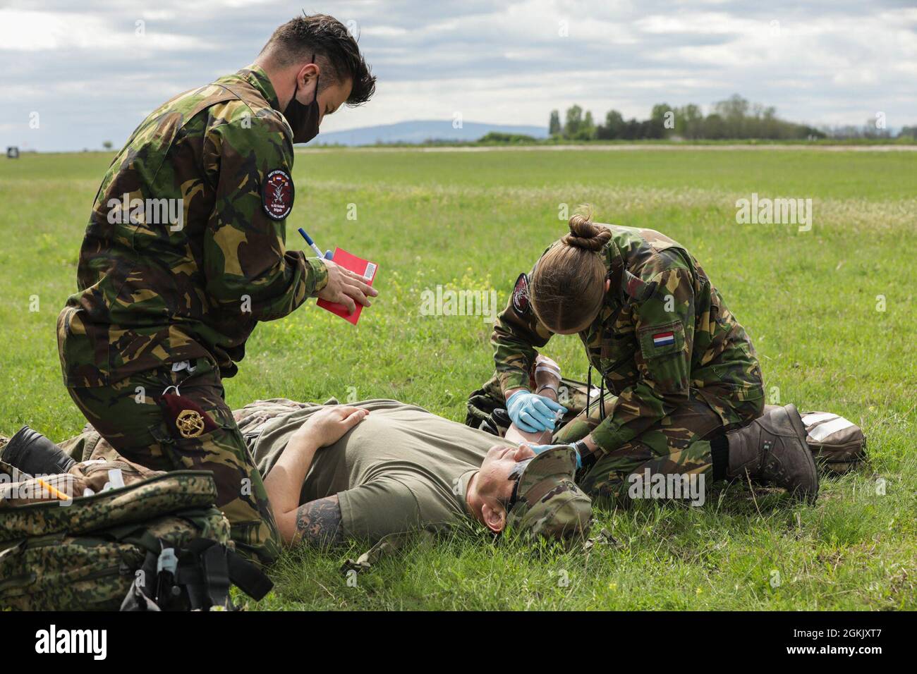 Soldiers from the Netherlands conduct medical evacuation training ...